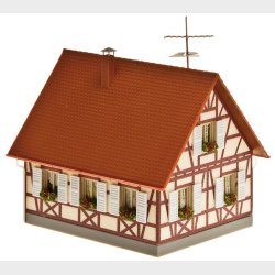 Einfamilienhaus mit Fachwerk, 93 x 84 x 115 mm - Faller byggesæt H0 ...