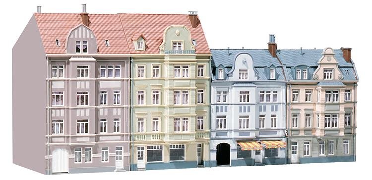 Stadthäuserzeile Goethestraße, 500 x 180 x 245 mm - Faller byggesæt H0 ...
