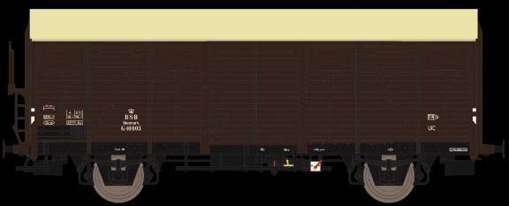 DSB G 40090 Brun med sølvfarvet tag - MCK modeltog - Felderbanen