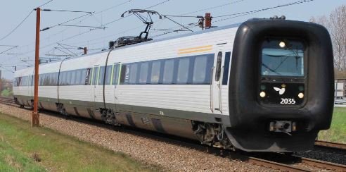 DSB ER IR4 blå, rød dørmarkeringer sekskantlogo. DC sound. NYHED ...